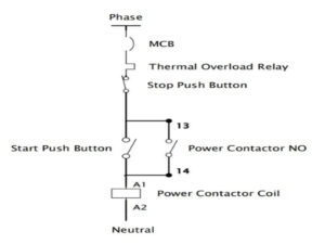 Single Phase Direct Online (DOL) Starter Power & Control Circuit ...